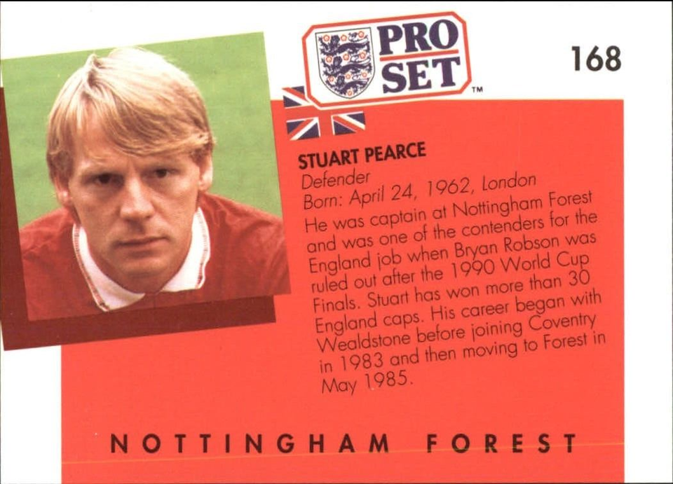 1990-91 EPL English Premier League - Pro Set Trading Card #168 ⚽ STUART ...