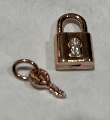 Authentic PANDORA 14k Rose Gold Padlock & Key Dangle Charm 780088C01 ...
