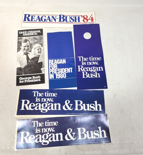 Vtg Ronald Reagan George Bush 80 84 Presidential Campaign Bumper ...