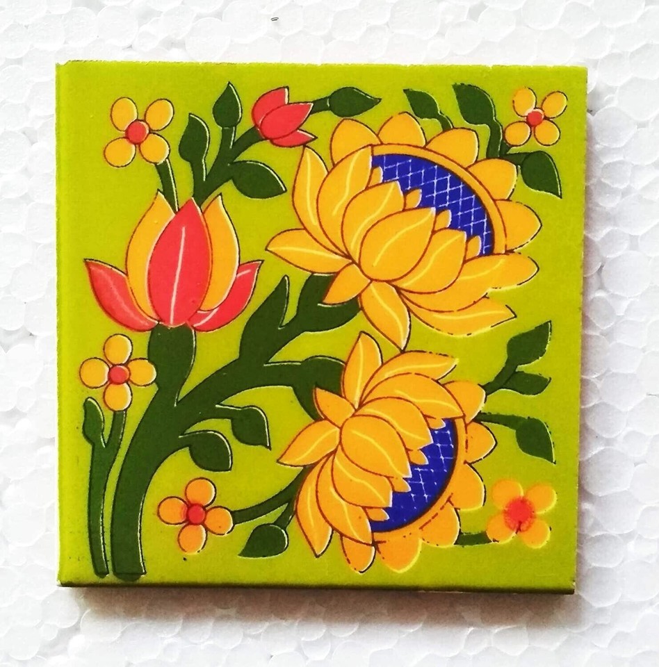 Decorative Handmade Traditional 2 x 2 inch Ceramic Tiles Multicolor ...
