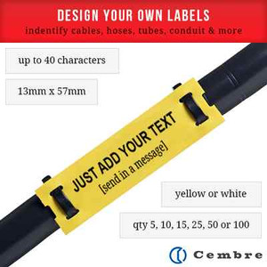 PERSONALISED YELLOW OR WHITE PLASTIC LABELS WITH BLACK WRITING ...