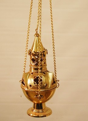 11 1/2" TRIPLE CHAIN CHURCH CENSER / THURIBLE #92 (CHURCH, RELIGIOUS ...