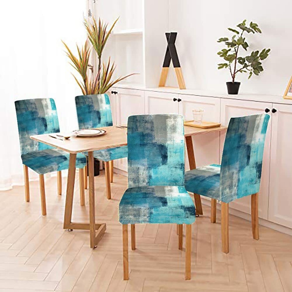 Turquoise Teal Slipcover Stretch Removable Washable Parson Chair Covers ...