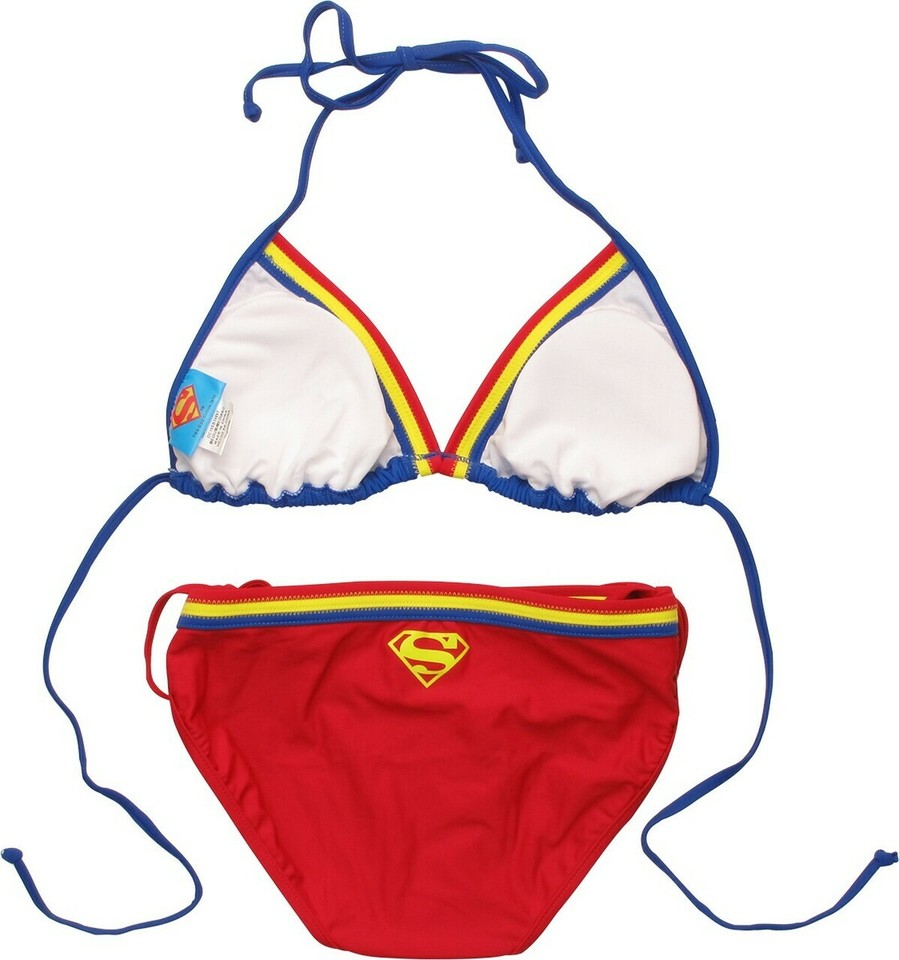 Supergirl Ajustable Triangle String Bikini Bathing Suit Licensed ...
