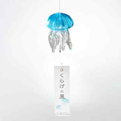 Taku Glass Jellyfish Wind Chime Asagi Blue Color Handmade Blown Glass Japan | eBay