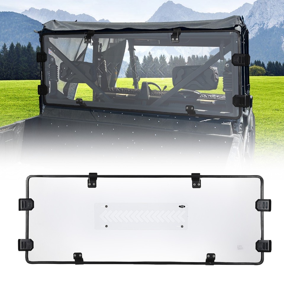 KEMIMOTO 2-IN-1 Vented Rear Windshield Clear for TRACKER OFF ROAD 800SX ...