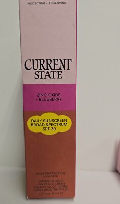 NIB Current State Zinc Oxide & Blueberry Daily Sunscreen SPF30 1.7oz ...