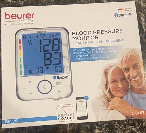 Beurer BM76 Upper Arm Blood Pressure Monitor With Cuff Connects To ...
