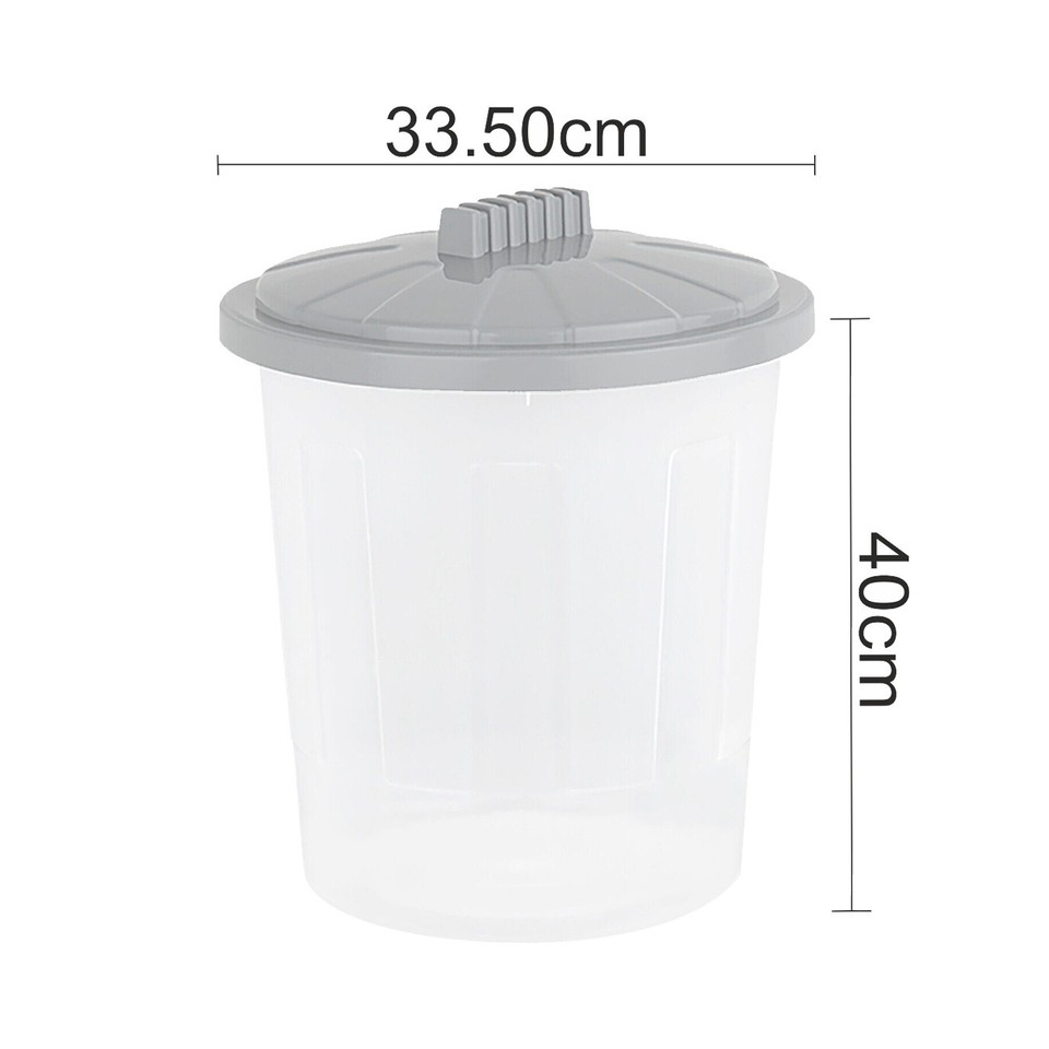 8L/25L/50L/80L Plastic Waste Storage Dustbin Rubbish Bin Kitchen/Garden ...