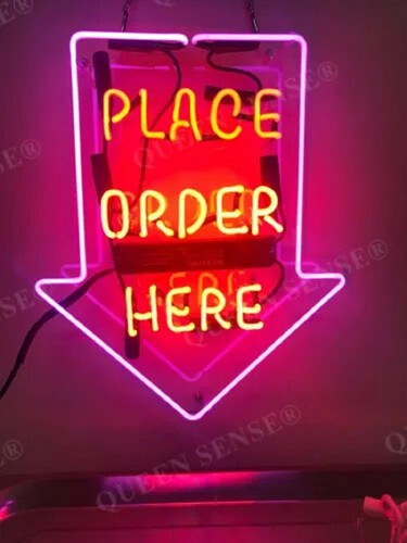 Place Order Here Arrow Open Acrylic 17"x14" Neon Sign Lamp Light Glass Beer EY | eBay