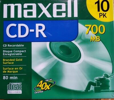 Maxwell CD-R 40X 700MB 80 Minutes Data Blank CD Recordable | eBay