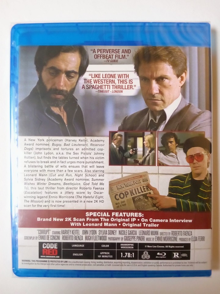 Corrupt (Blu-ray, 1983) Harvey Keitel / Johnny Rotten : Morricone - Code Red OOP | eBay