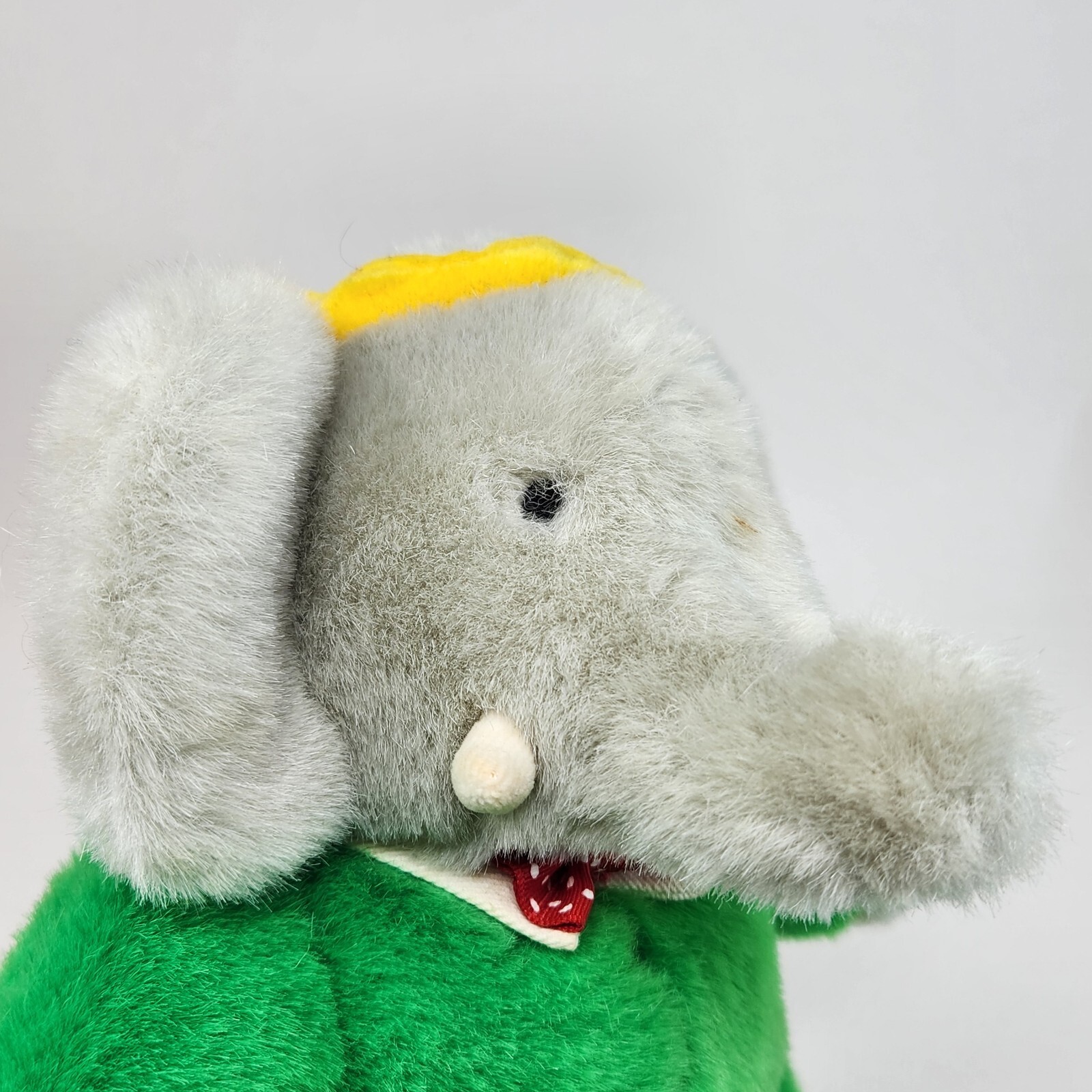 VINTAGE 1988 BABY GUND BABAR ELEPHANT RATTLE STUFFED ANIMAL PLUSH TOY ...