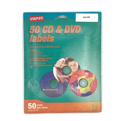 Staples Laser Inkjet CD DVD Labels White 50 Pack Item # 501768 | eBay
