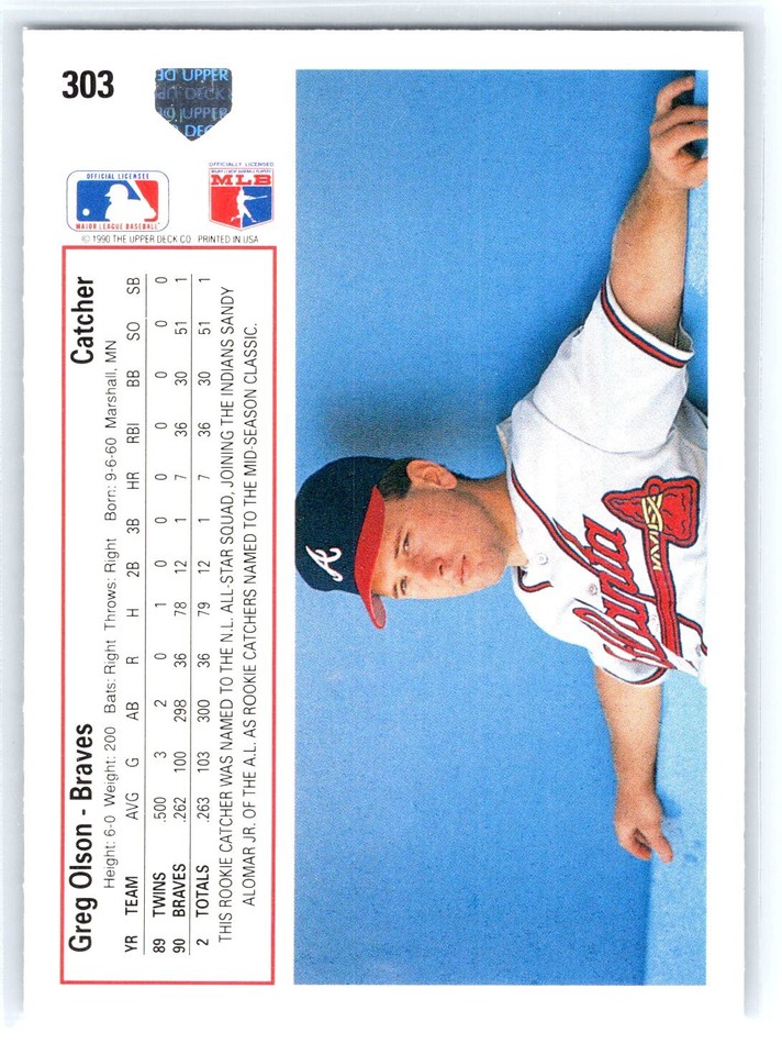 Greg Olson 1991 Upper Deck #303c | eBay