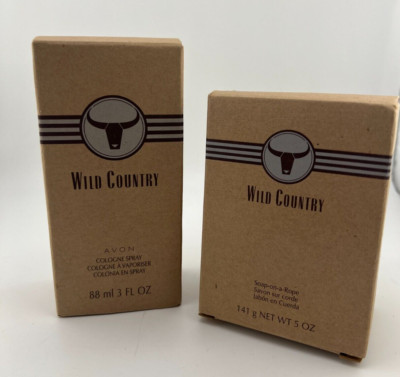 Avon Wild Country Soap on a Rope and Cologne Spray 3 fl oz New in Box ...