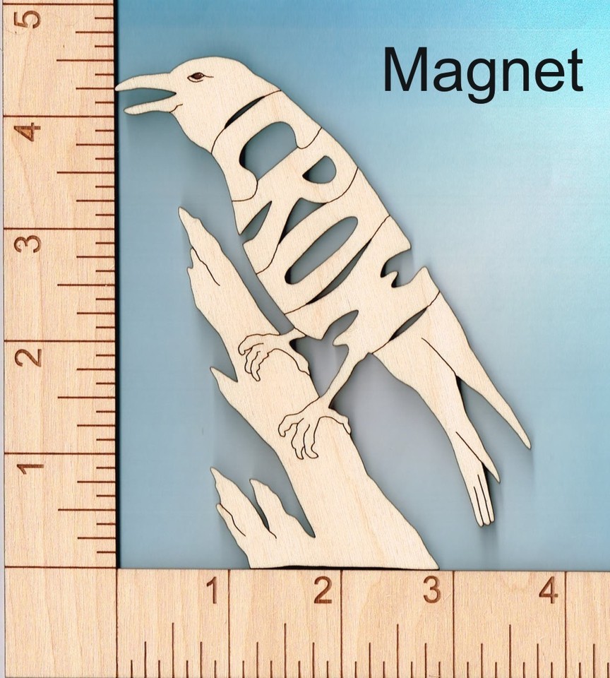 Crow Bird laser cut wood Magnet | eBay