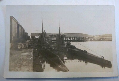 ORIGINAL WW1 RPPC Holland Lake Type Submarines Johnstown NY c. 1910 WWI ...