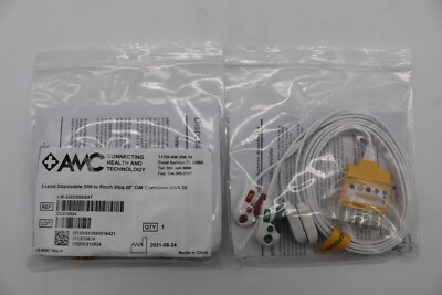 AMC 5 Lead Disposable DIN to Pinch Shld 50" OM Combiner AHA SS 25ct REF ...