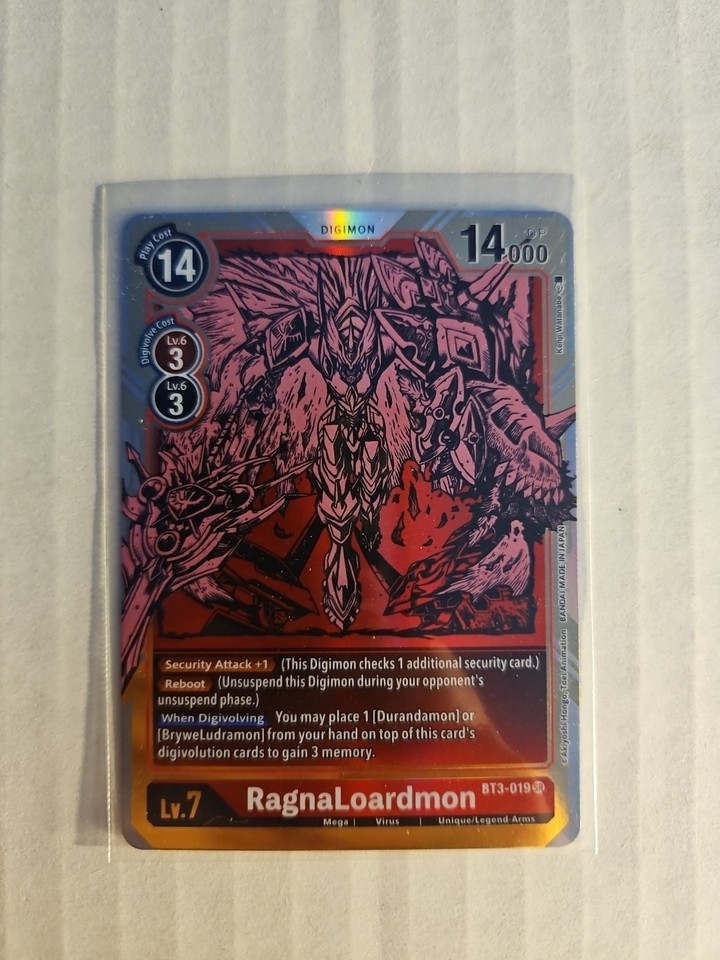 Digimon Card Game RagnaLoardmon BT3-019 SR Alt Art - Red - LP | eBay