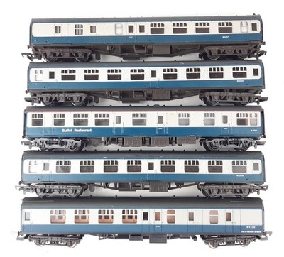MAINLINE LIMA BR MK1 PASSENGER CARS X 5 INC BUFFET GOOD COND UNBOXED OO ...