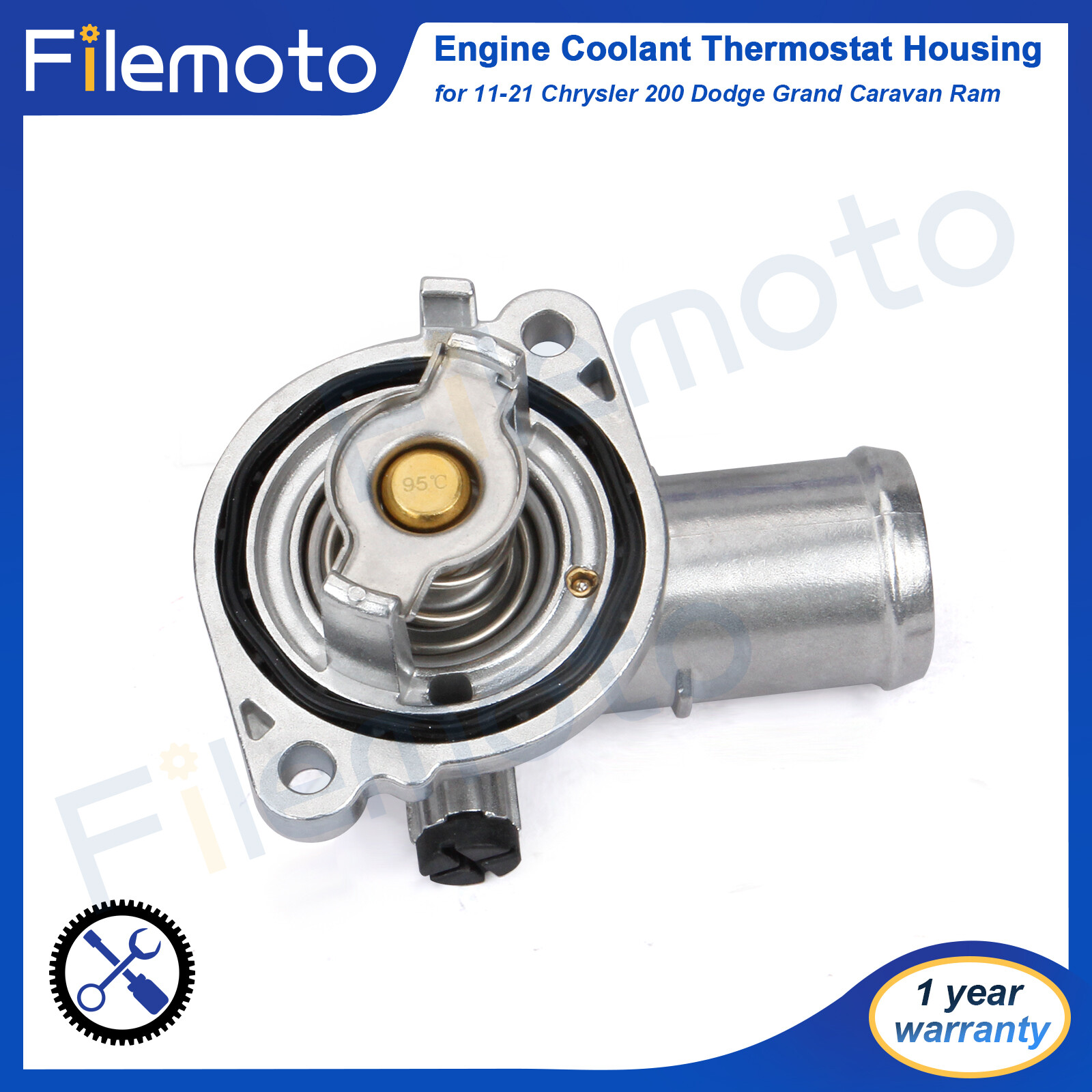 For 11-21 Chrysler 200 Dodge Avenger Ram C/V Engine Coolant Thermostat ...