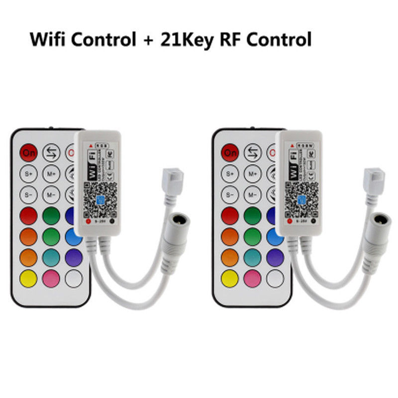 Wifi RGB/RGBW LED Controller Mini DC12V With RF 21Key/IR 24Key Remote ...