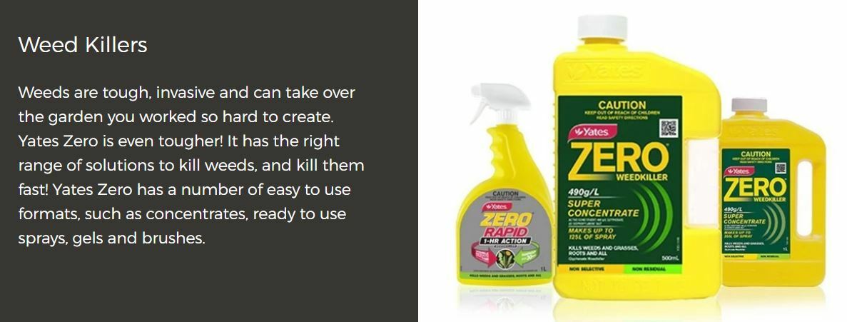 Zero Yates Weedkiller 490 Super Concentrate 1L Kills Weeds & Grass ...