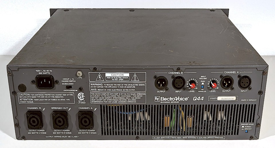 🔥【BRIDGE to 720W】Electro-Voice Q44 2x 450W Power Amp! EV~PRO SERVICED💥 ...