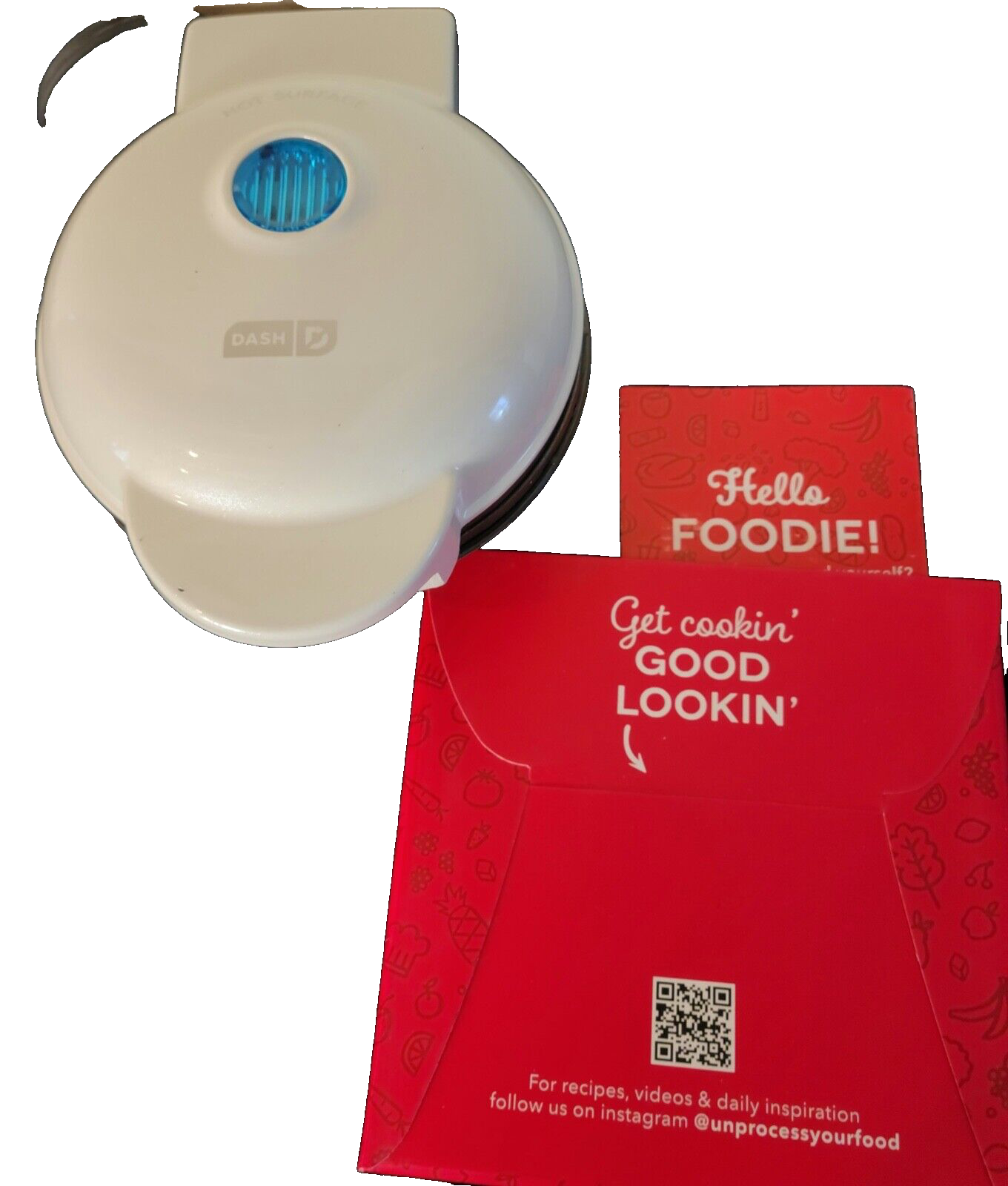 DASH Electric Spider Web White 4” Mini Waffle Maker Non Stick NEW ...