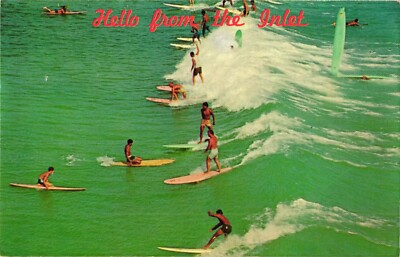 Hello From the Inlet Surfing Rehoboth Beach Delaware Postcard 1960s ...