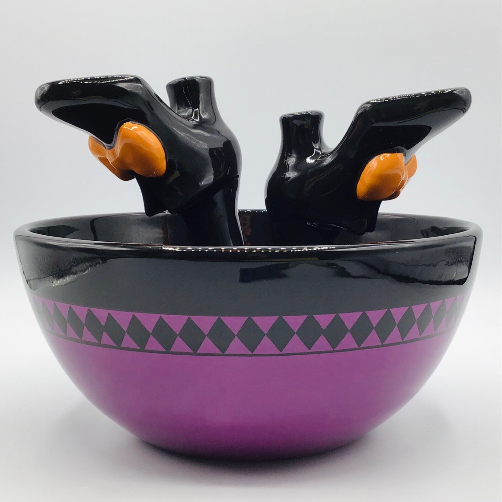 HALLOWEEN Candy Bowl Witch Feet Trick Or Treat Dish Totally Ghoul Fall ...