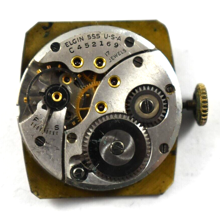 Vintage Elgin Manual Wind 17J 555 Wrist Watch Movement lot.fg | eBay