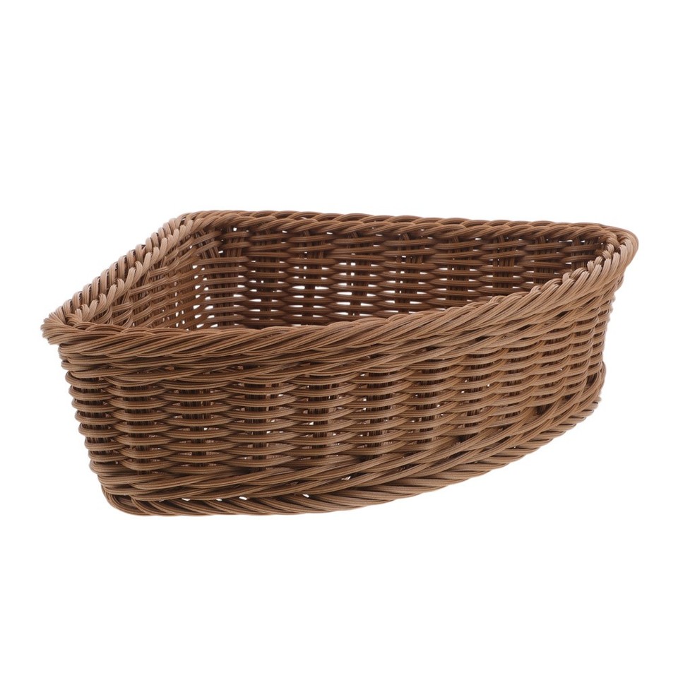 Fan-shaped Corner Storage Basket Woven Organizer Rack Triangle Baskets ...