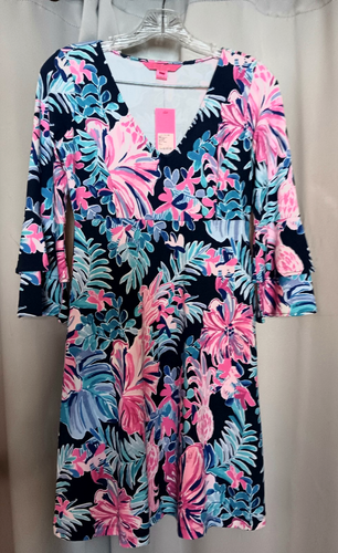 LILLY PULITZER WOMEN'S V-NECK RAINA DRESS 3/4 SLEEVE NWT SZ XS GARDEN ...