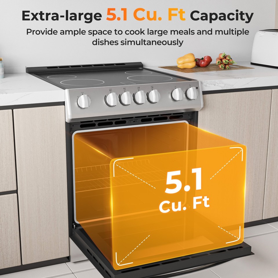 Electric Range 30" Freestanding & Slide-in Kitchen Stove with Cooking ...