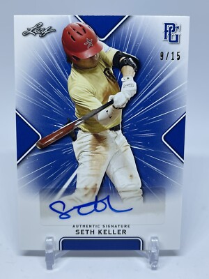 2021 LEAF PERFECT GAME BLUE SETH KELLER AUTO 9/15 Atlanta Braves BA-SK1 ...