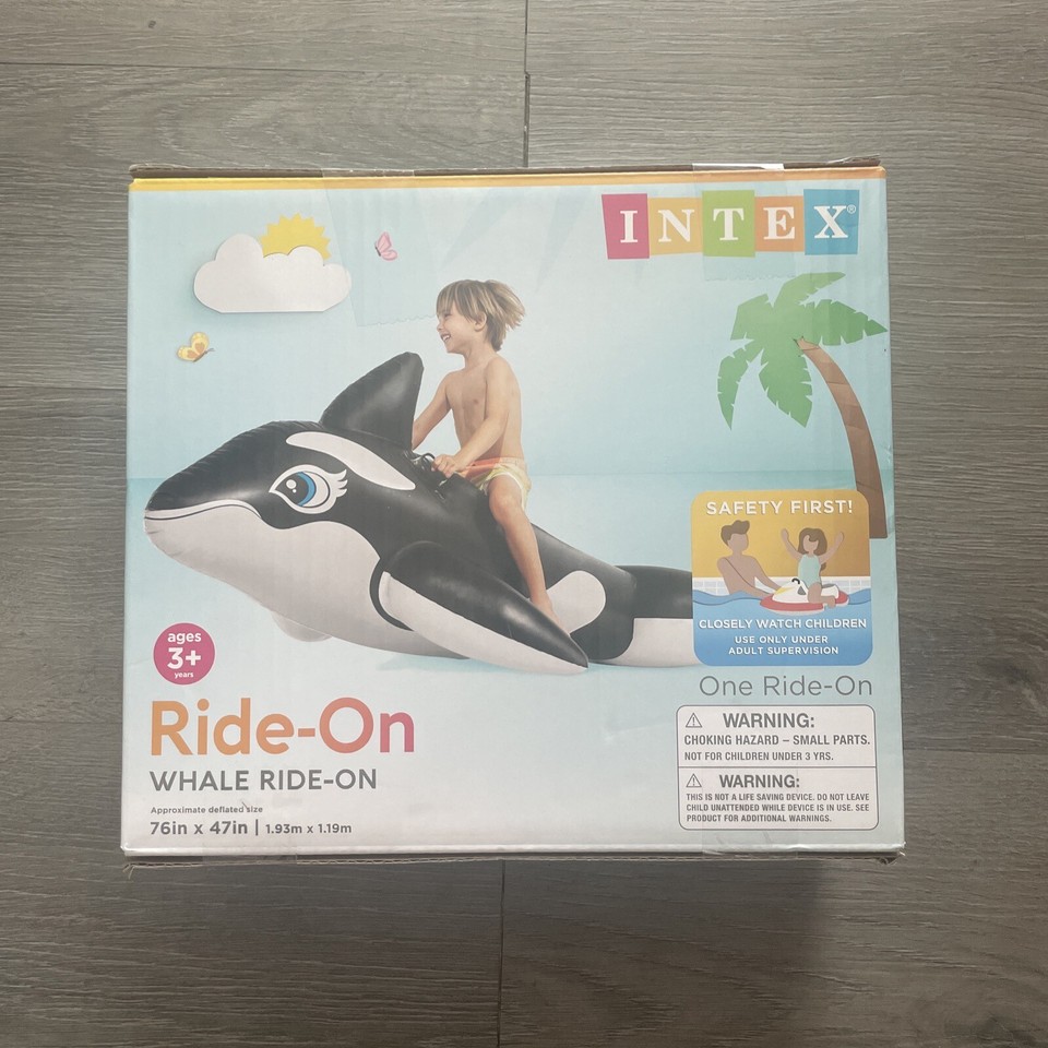 INTEX Inflatable Ride On ORCA KILLER WHALE Swimming Pool Float Toy 76 ...