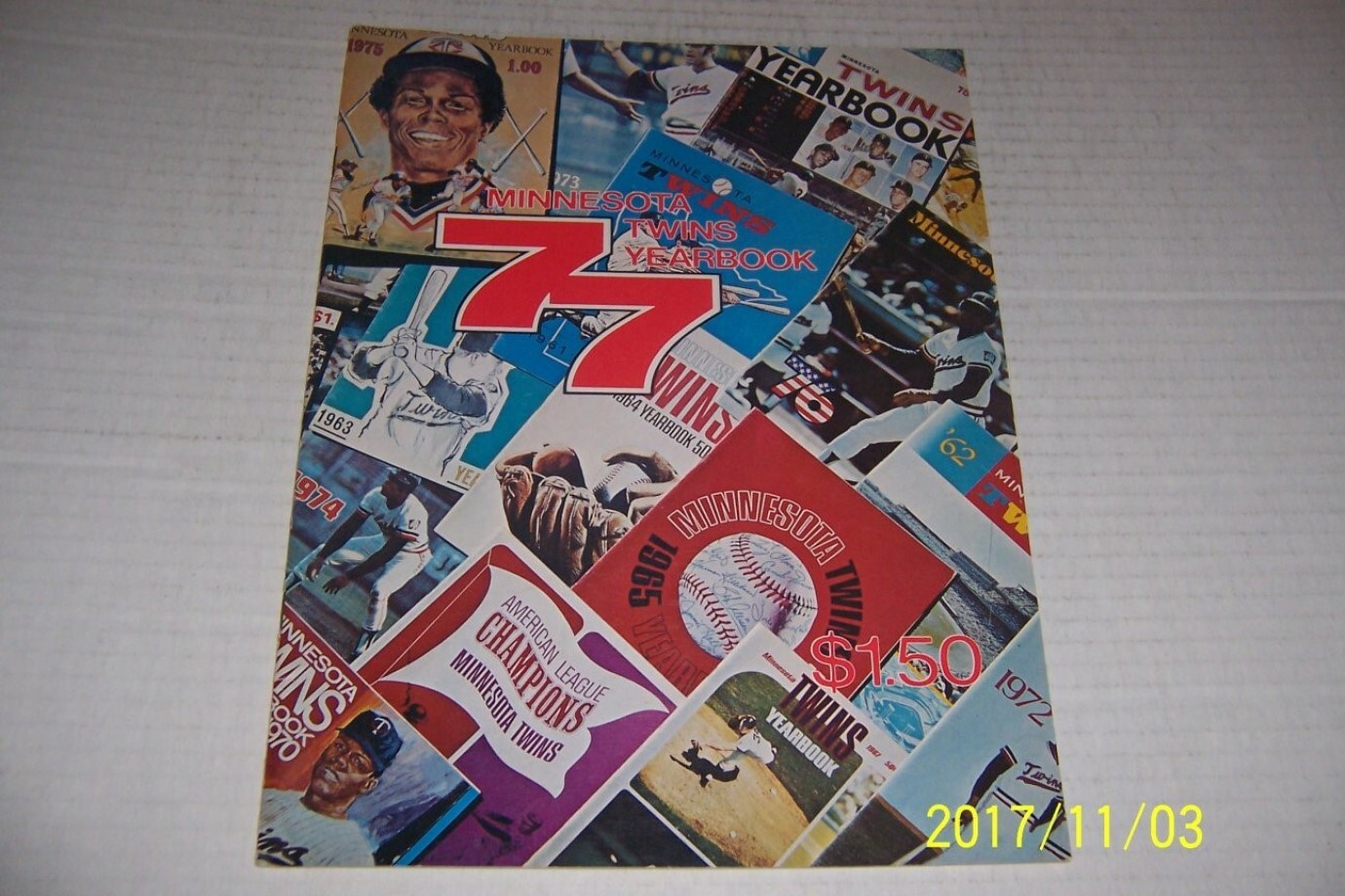 1977 MINNESOTA TWINS Yearbook DAVE GOLTZ Rod CAREW Gene MAUCH Tony ...