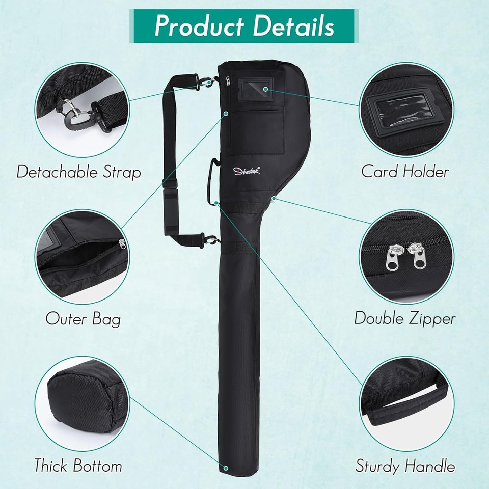 Golf Club Bag, Foldable Golf Carry Bag with Adjustable Sling Strap for ...