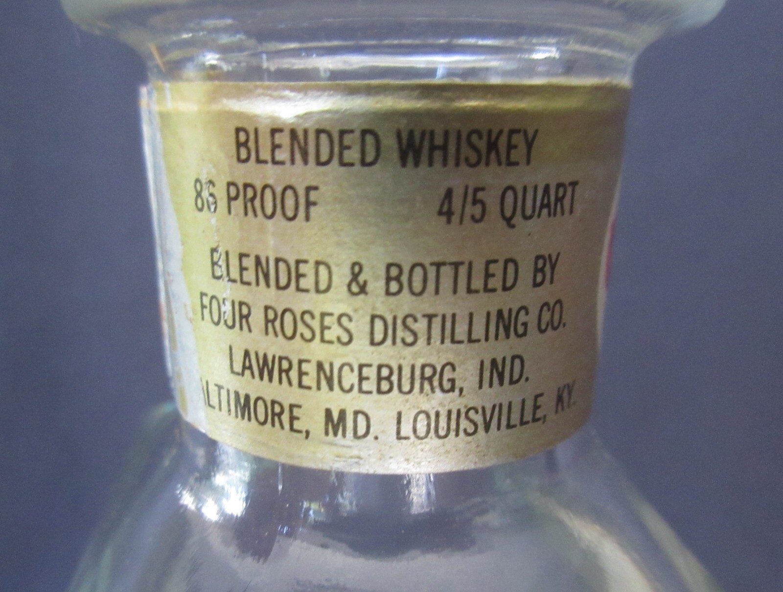 Vintage Four Roses Geometric Pattern Bar Liquor Decanter Bottle 11¾" w ...