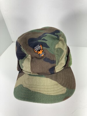 Hunting Cap Hat Green Woodland Camouflage Camo Ear Flaps Thinsulate ...