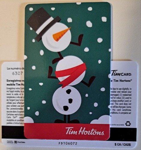 2023 TIM HORTONS GIFT CARD ~WINTER TIMBITS ~$0 SHIPPING ~SNOW PEOPLE ...