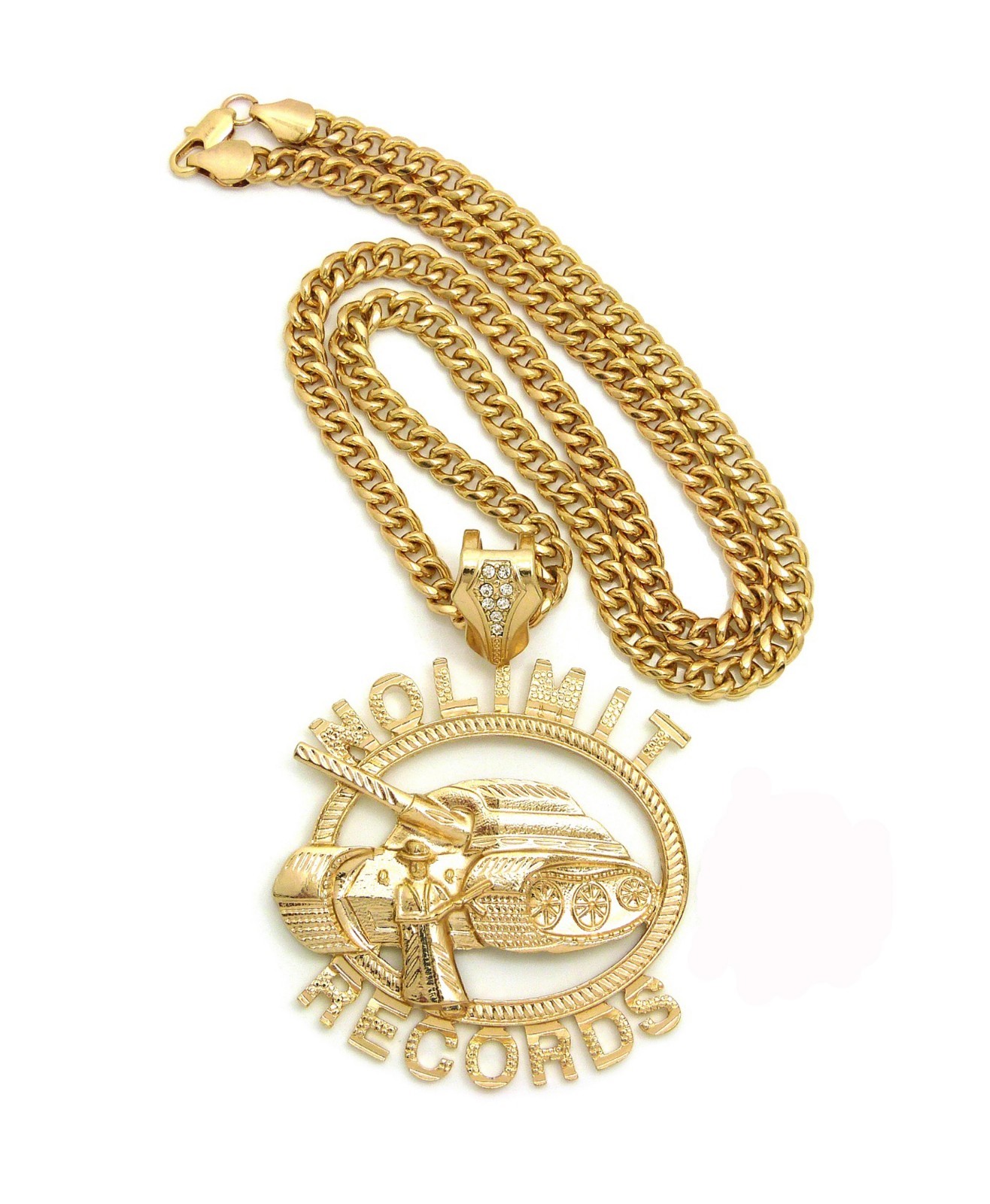 NEW NO LIMIT RECORDS PENDANT & 6mm/24" CUBAN CHAIN HIP HOP NECKLACE ...