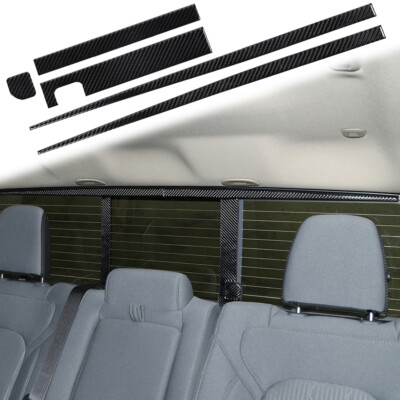 For Dodge Ram 1500 2018-2023 Interior Rear Window Trim Real Soft Carbon ...
