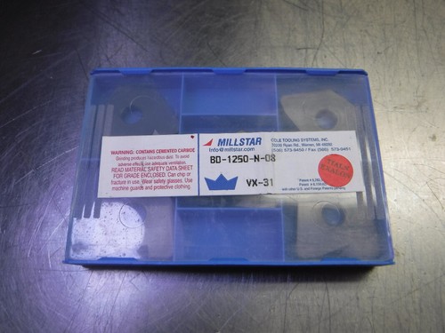 Millstar Carbide Milling Inserts QTY5 BD-1250-N-08 VX-31 (LOC1277A) | eBay