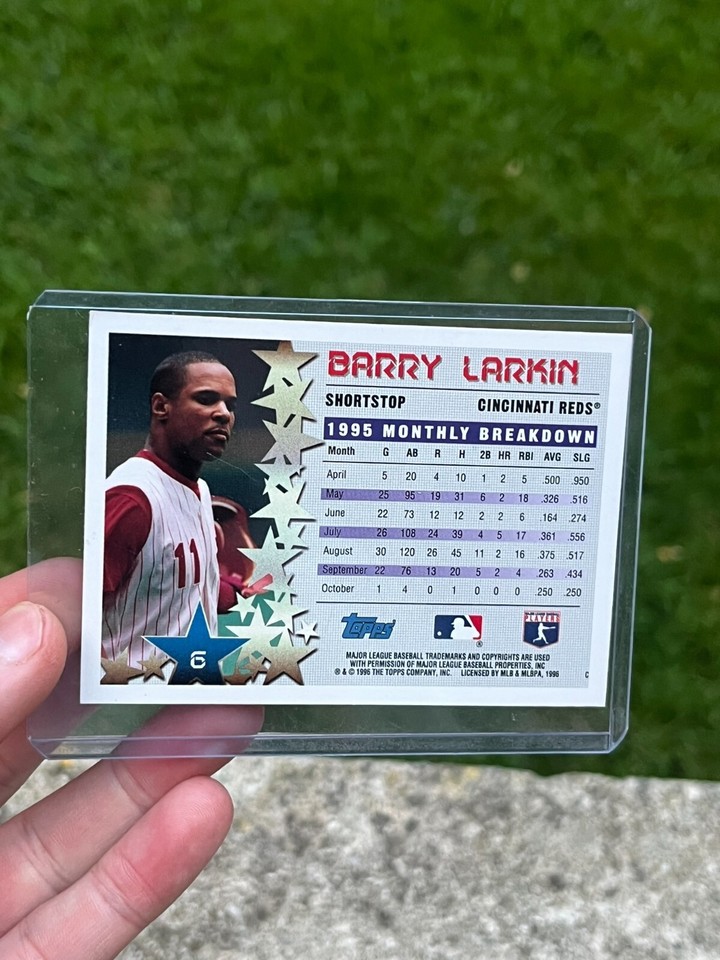 Topps Baseball Card 1996 Barry Larkin Reds Autographed Signed Star ...