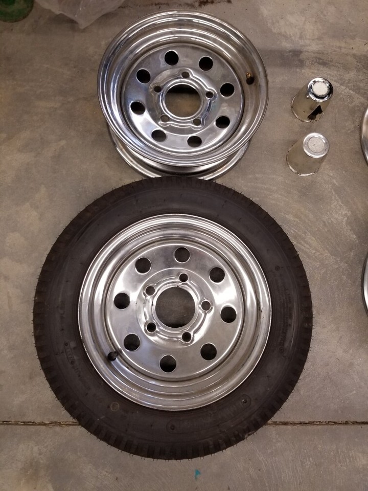 CHROMED STEEL 5 BOLT 12" X 4" RIM, DENRAY, FIBRO CONCEPT TRAILERS ...