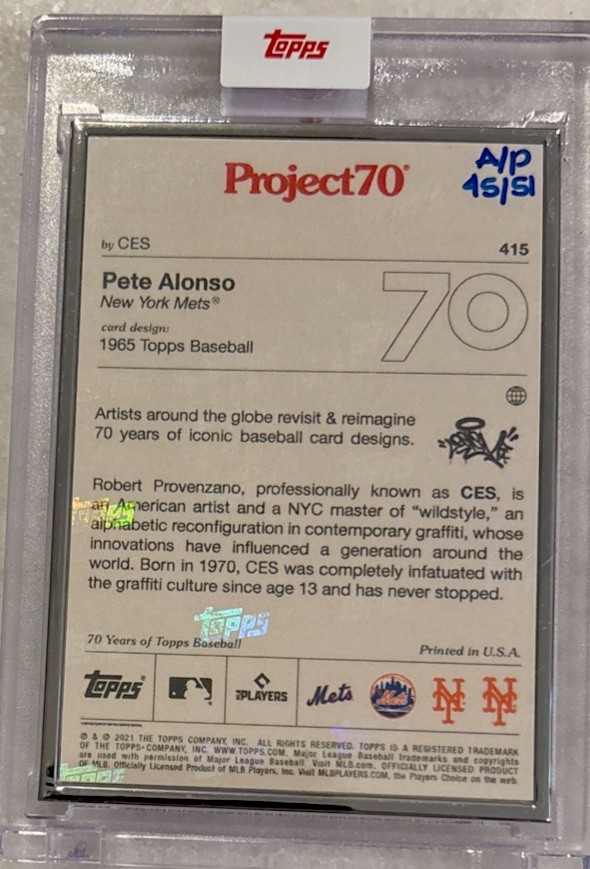 Topps Project70® Card #415 - 1965 PETE ALONSO - by CES - Artist Proof ...