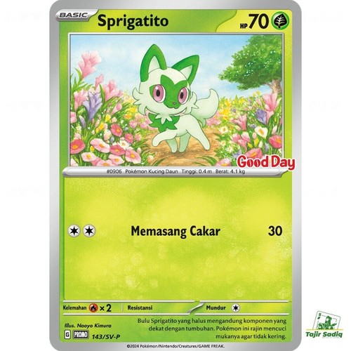 Sprigatito Promo 143/SV-P Good Day Promo Stamp Pokemon TCG Indonesien ...